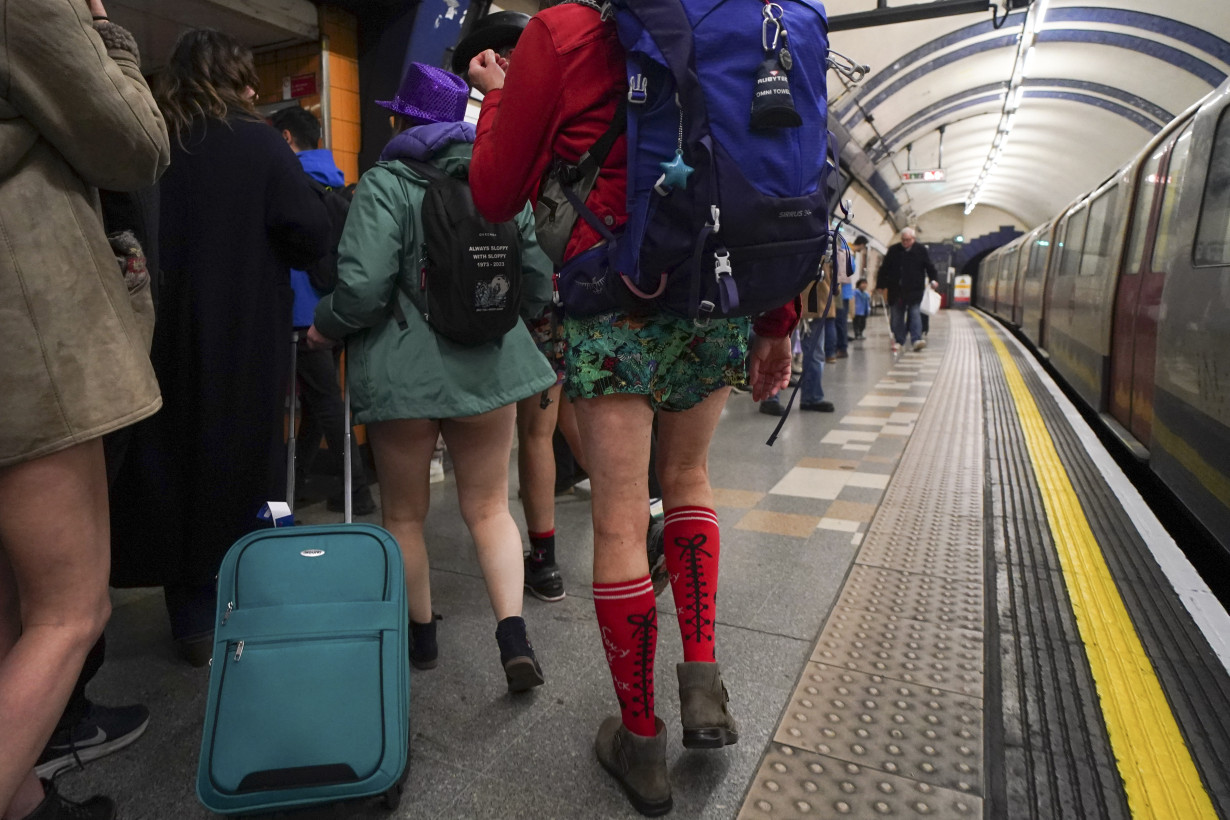 LA Post: No pants? No problem. London subway riders bare their legs to ...